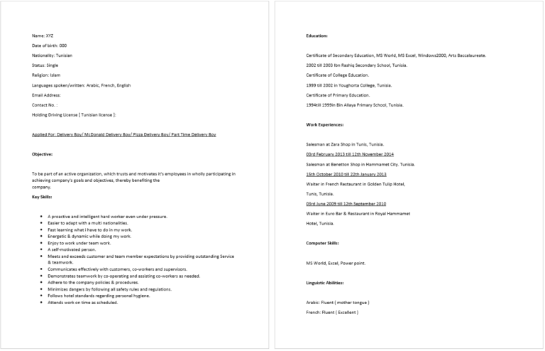 Delivery Boy Resume Sample — Latest Resume Sample